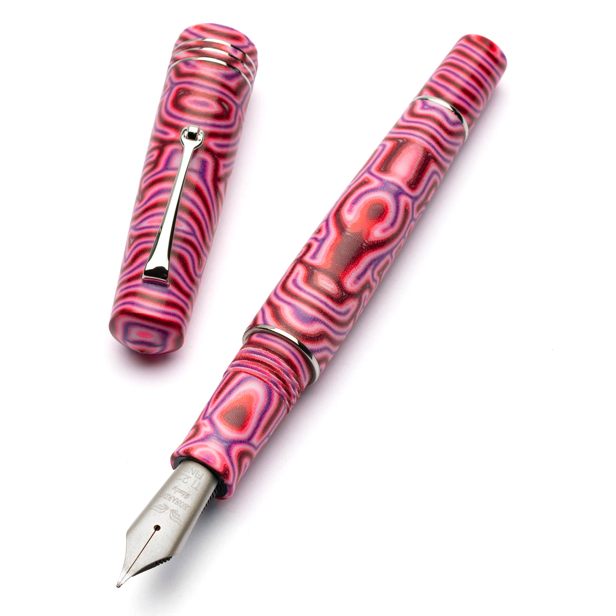 MZG Micarta fiber Dragon fruit Titanium nib #8 – leonardopen