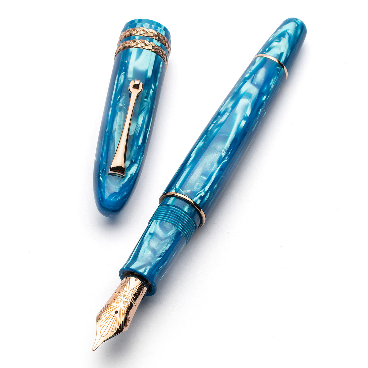Cigar LeonArco "Mediterranean" clear blue authentic celluloid – leonardopen