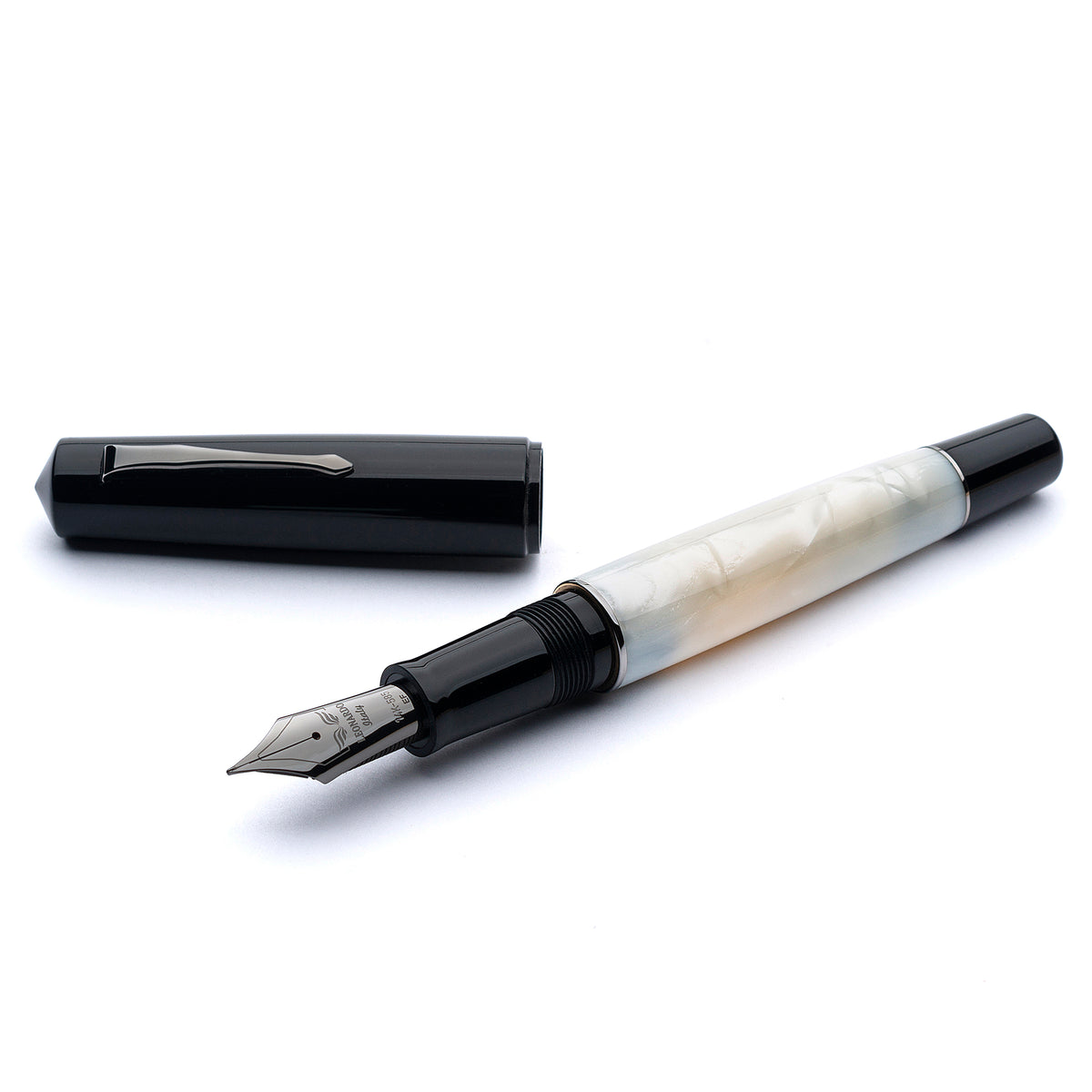 MZG Minimalist black and white pearl celluloid - nib #8 - SOLD OUT ...