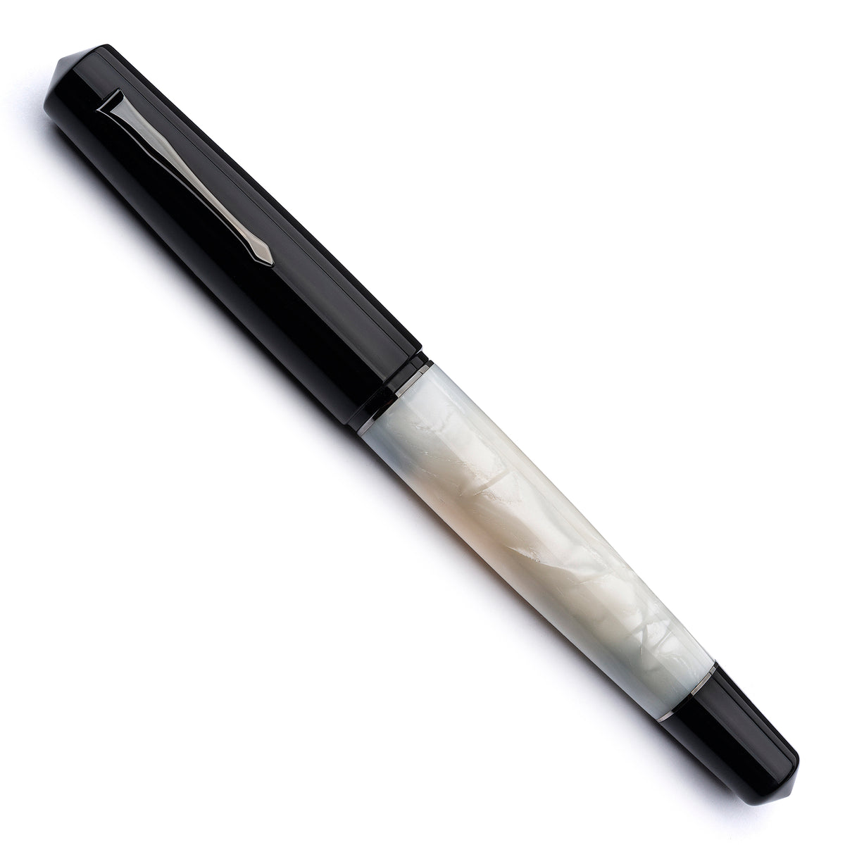 MZG Minimalist black and white pearl celluloid - nib #8 - SOLD OUT ...